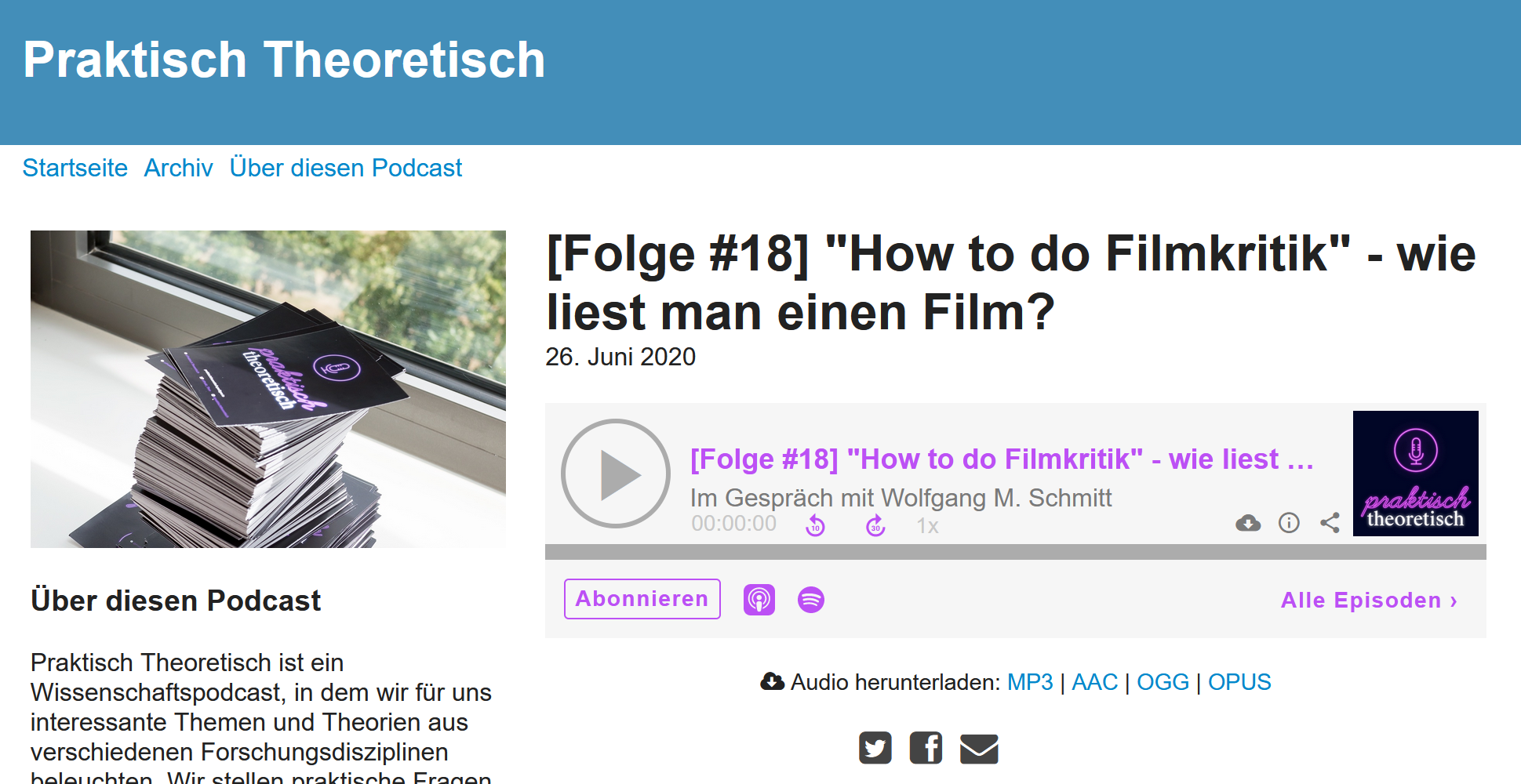 „How to do Filmkritik“ / Podcast Theoretisch Praktisch – Professur ...